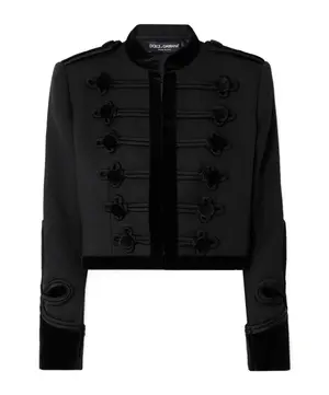 Dolce & Gabbana Gabardine Epaulettes Jacket - Black