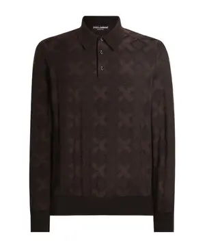 Dolce & Gabbana Geometric-pattern Polo Shirt - Brown