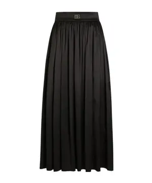 Dolce & Gabbana Pleated Midi Skirt - Black
