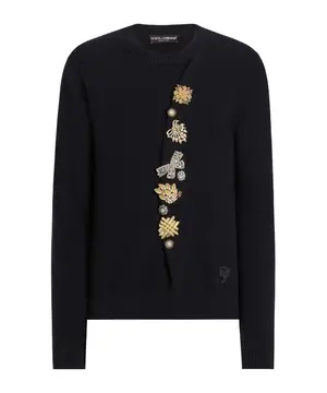 Dolce & Gabbana Brooch-detail Jumper
