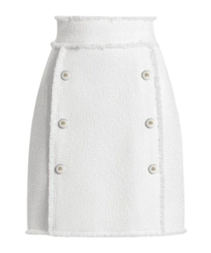 Dolce & Gabbana Decorative-button Mini Skirt - White