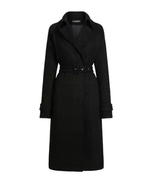 Dolce & Gabbana Tweed Trench Coat - Black