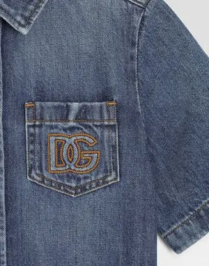 Dolce & Gabbana Denim Shirt With Logo