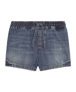Dolce & Gabbana Denim Bermuda Shorts With Logo - Blue