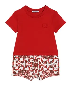 Dolce & Gabbana Majolica-print Jersey Romper - Multi-color