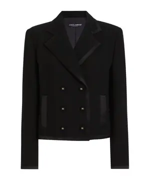 Dolce & Gabbana Satin-trim Blazer - Black