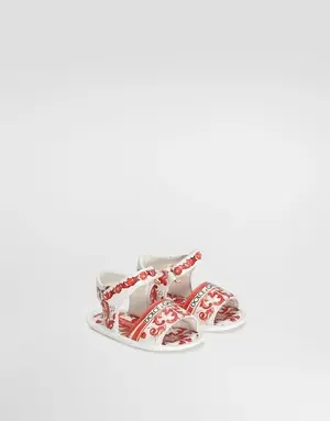 Dolce & Gabbana Majolica-print Lambskin Sandals