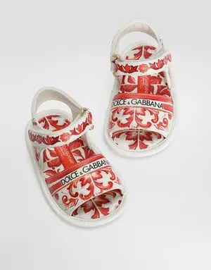 Dolce & Gabbana Majolica-print Lambskin Sandals