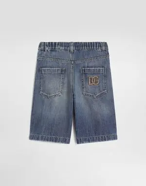 Dolce & Gabbana Denim Bermuda Shorts With Logo