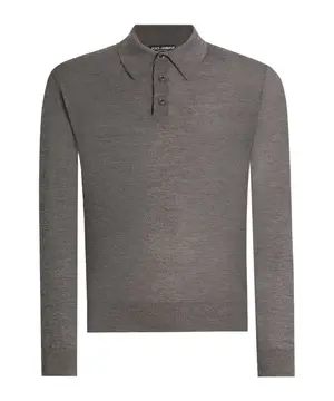 Dolce & Gabbana Long-sleeve Polo Shirt - Grey