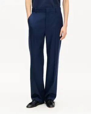 Kenzo Straight Tailored Pants In Virgin Wool