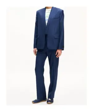 Kenzo Single Breasted Kimono Tailored Jacket In Viring Wool