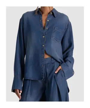ALICEOLIVIA Denim Button-down Shirt