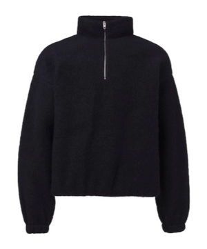 JIL SANDER Wool-blend Half-zip Sweater - Black