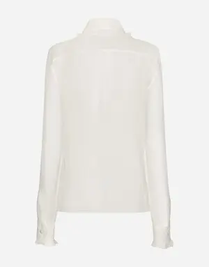 Dolce & Gabbana Ruffled Sheer Cotton Blouse