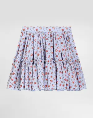 Dolce & Gabbana Floral-pattern Ruffled Skirt