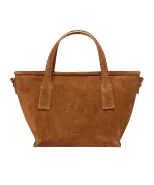 Marella Suede Handbag - Camel-colored