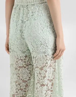Dolce & Gabbana Floral Lace Palazzo Pants
