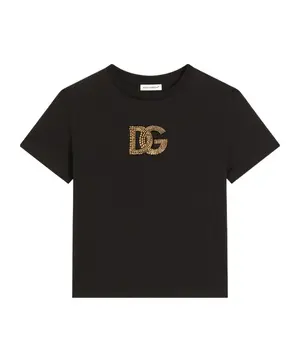 Dolce & Gabbana Rhinestones Logo-motif T-shirt - Black