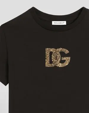 Dolce & Gabbana Rhinestones Logo-motif T-shirt
