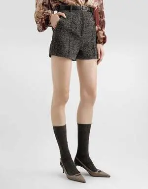 Dolce & Gabbana Wool Herringbone Shorts