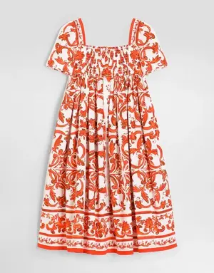 Dolce & Gabbana Majolica-print Poplin Dress