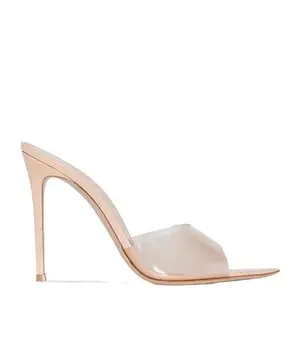 GIANVITO ROSSI Elle 105mm Transparent-strap Mules - Nude