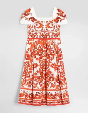 Dolce & Gabbana Majolica-print Poplin Dress
