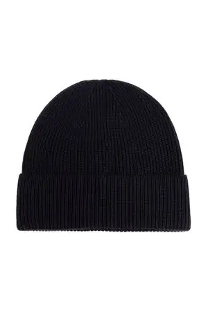 Brioni Ribbed Patch Beanie Hat