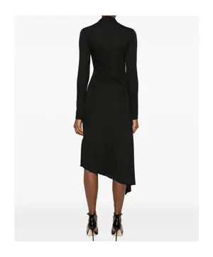 ERMANNO FIRENZE Draped Asymmetric Midi Dress