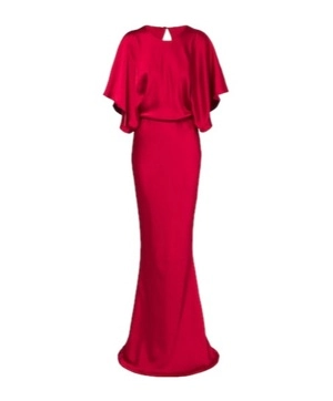 Norma Kamali Draped Satin Gown - Red