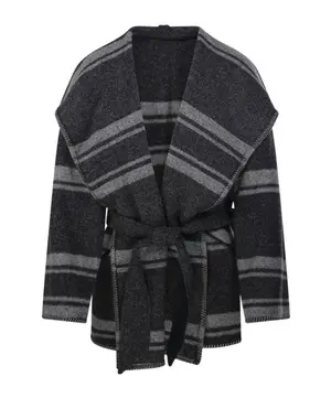 Isabel Marant Étoile Striped Wrap Belted Woolblend Coat - Angy