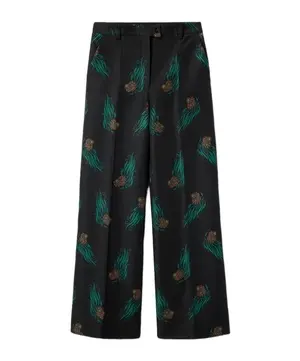 La DoubleJ Let Loose Floral-print Trousers - Black