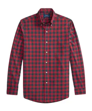Polo Ralph Lauren Custom Fit Plaid Twill Shirt - Deep Red