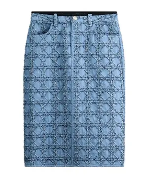 Dior Dioriviera Cannage Pencil Skirt - Blue