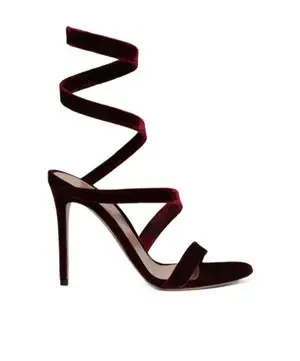 GIANVITO ROSSI Velvet Sandals - Black
