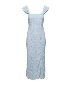 ROTATE BY BIRGER CHRISTENSEN Lace Stitching Dress - Gray