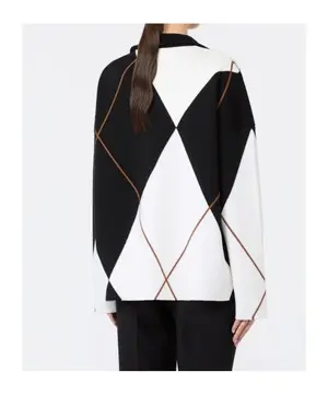 Max Mara Argyle Wool Yarn Sweater
