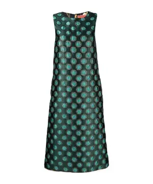 La DoubleJ Column Geometric-jacquard Midi Dress - Black