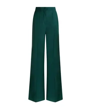 Max Mara Solid-colored Flared Pants - Green