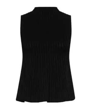 Marella Sleeveless Crewneck Top - Black