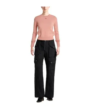 DIESEL® Solid-color Long-sleeve Knit Top - Pink
