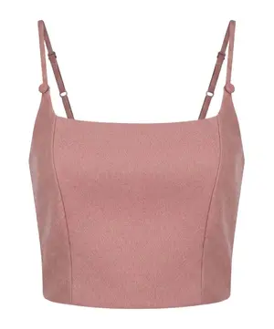 Max Mara Sleeveless Squareneck Cropped Top - Pink