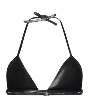 Rick Owens Solidcolor Sleeveless Leather Cropped Top