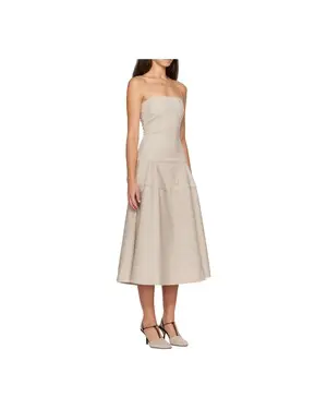 Jacquemus Paradiso Tiered Midi Dress - Light Beige