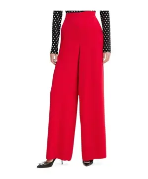 Marella Crêpe Satin Casual Trousers - Red