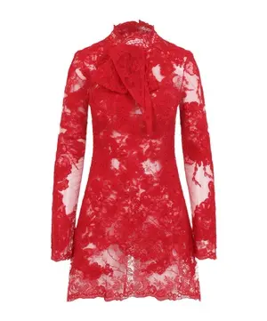 Ermanno Scervino Lace Bow Mini Dress - Scarlet