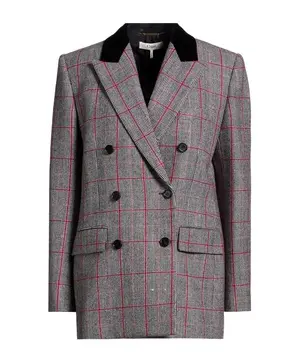 Chloé Plaid Double- Blazer - Grey