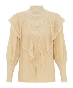 Zimmermann Momentum Waterfall Blouse - Cream