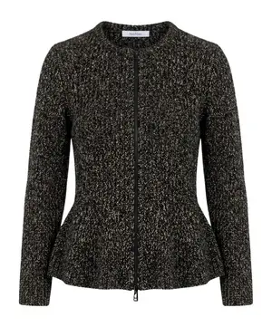 Max Mara Mid-length Ribbed Knit Sweater - Black